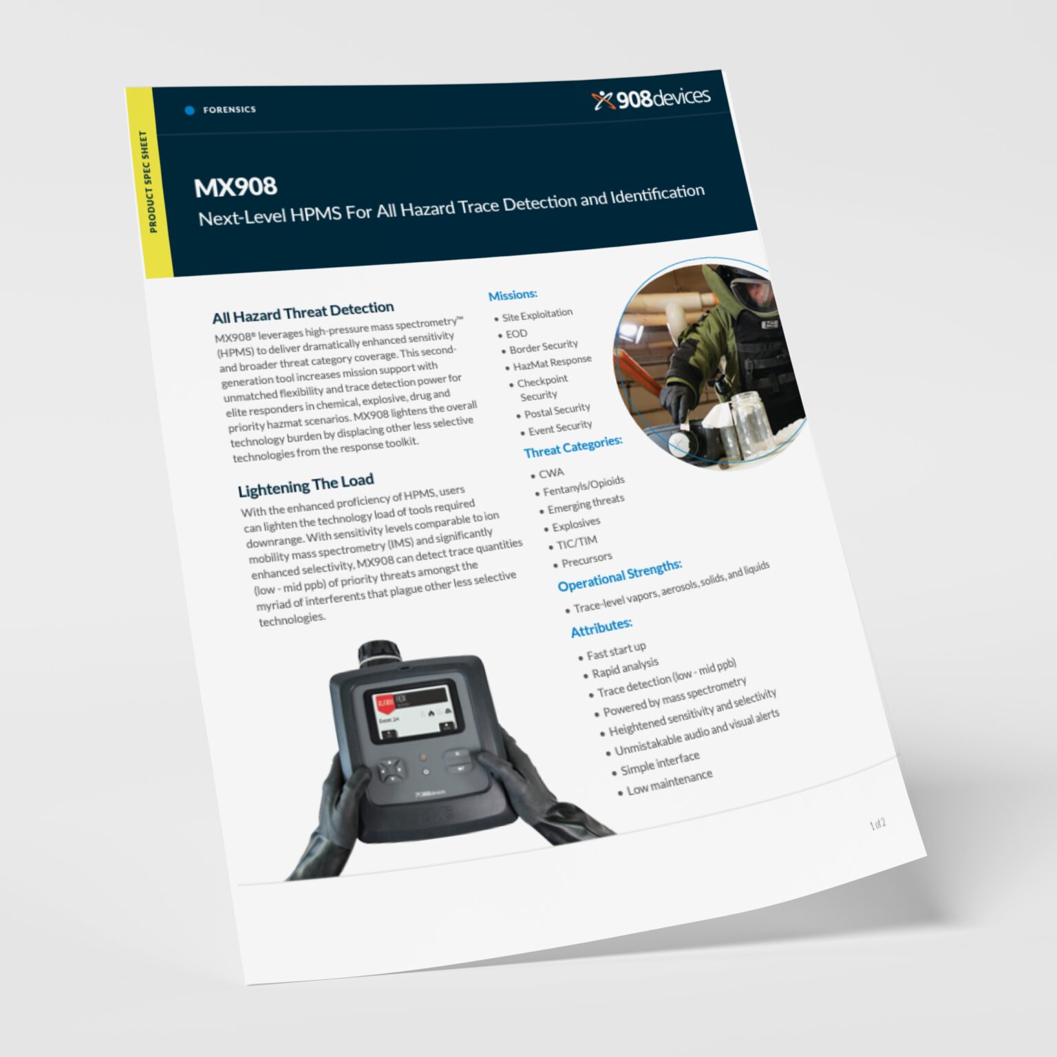 MX908 Specifications for EOD | 908 Devices