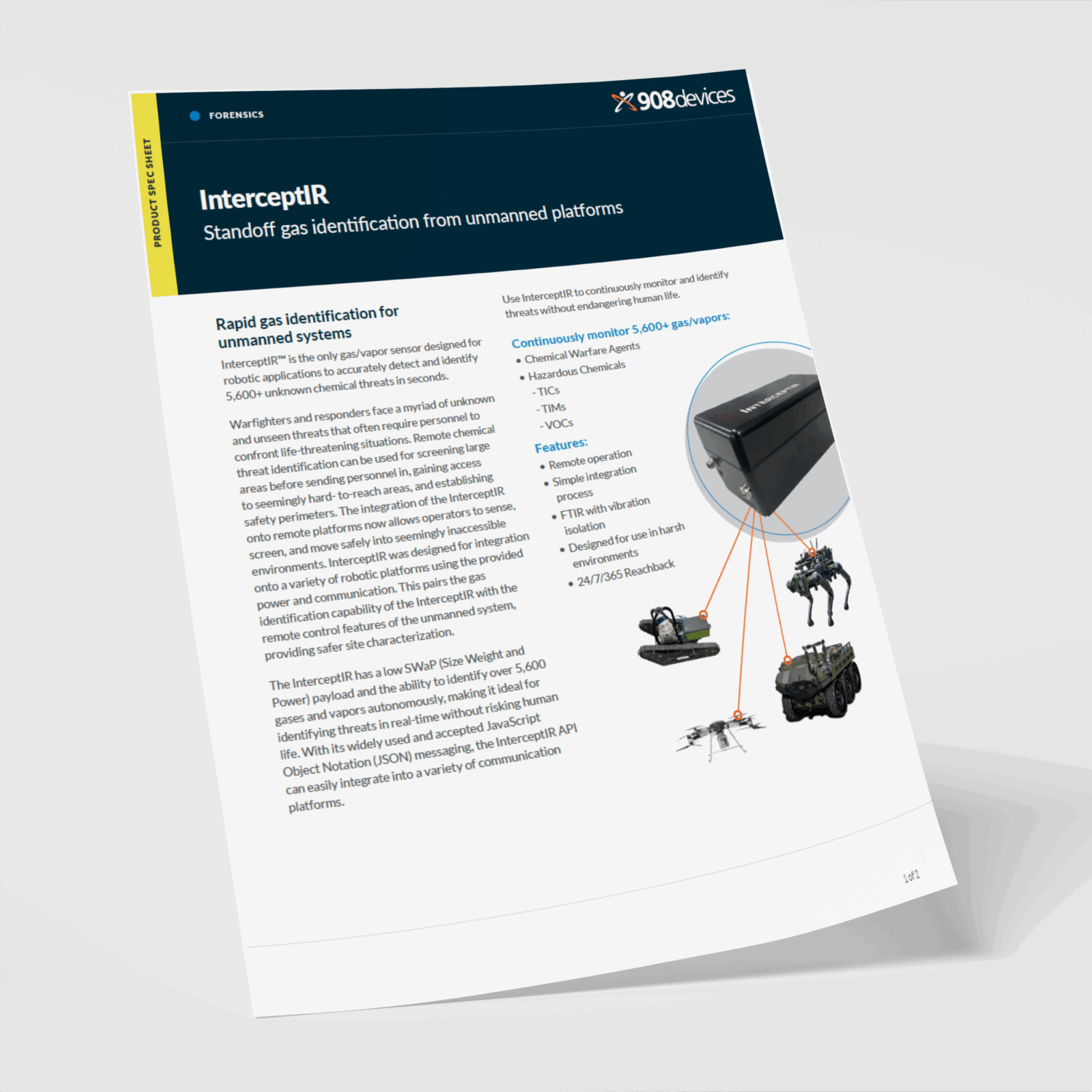 InterceptIR Specification Sheet | 908 Devices
