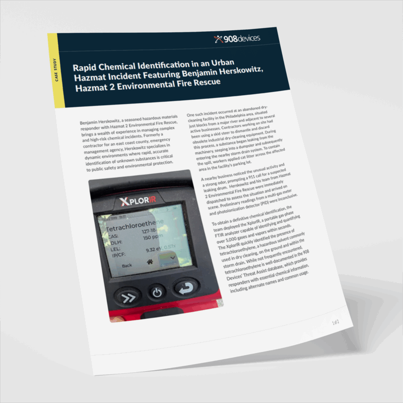 XplorIR Case Study - Urban Hazmat Incident | 908 Devices