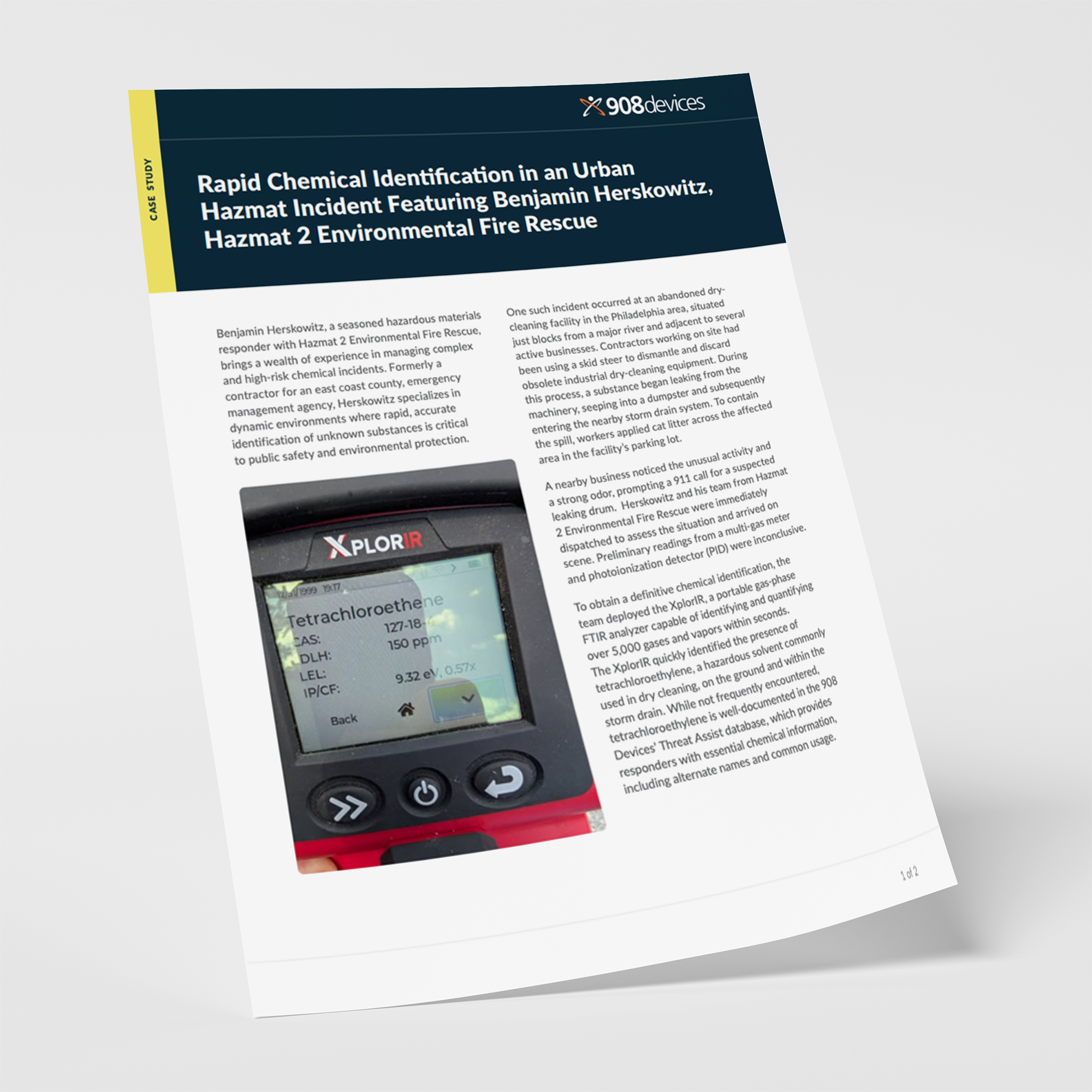 XplorIR Case Study - Urban Hazmat Incident | 908 Devices